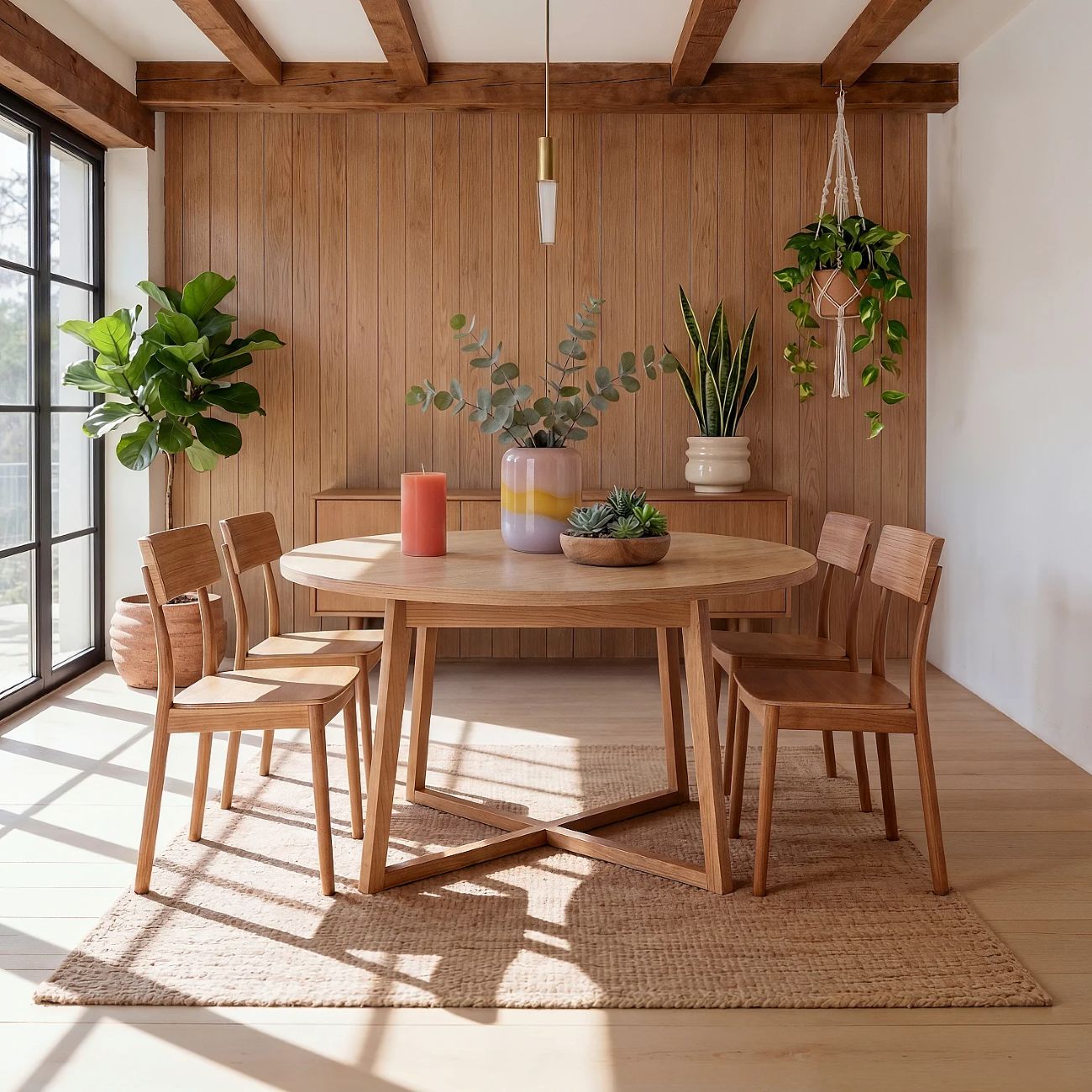 Meduno - Table ronde extensible en chêne - Maison Canali