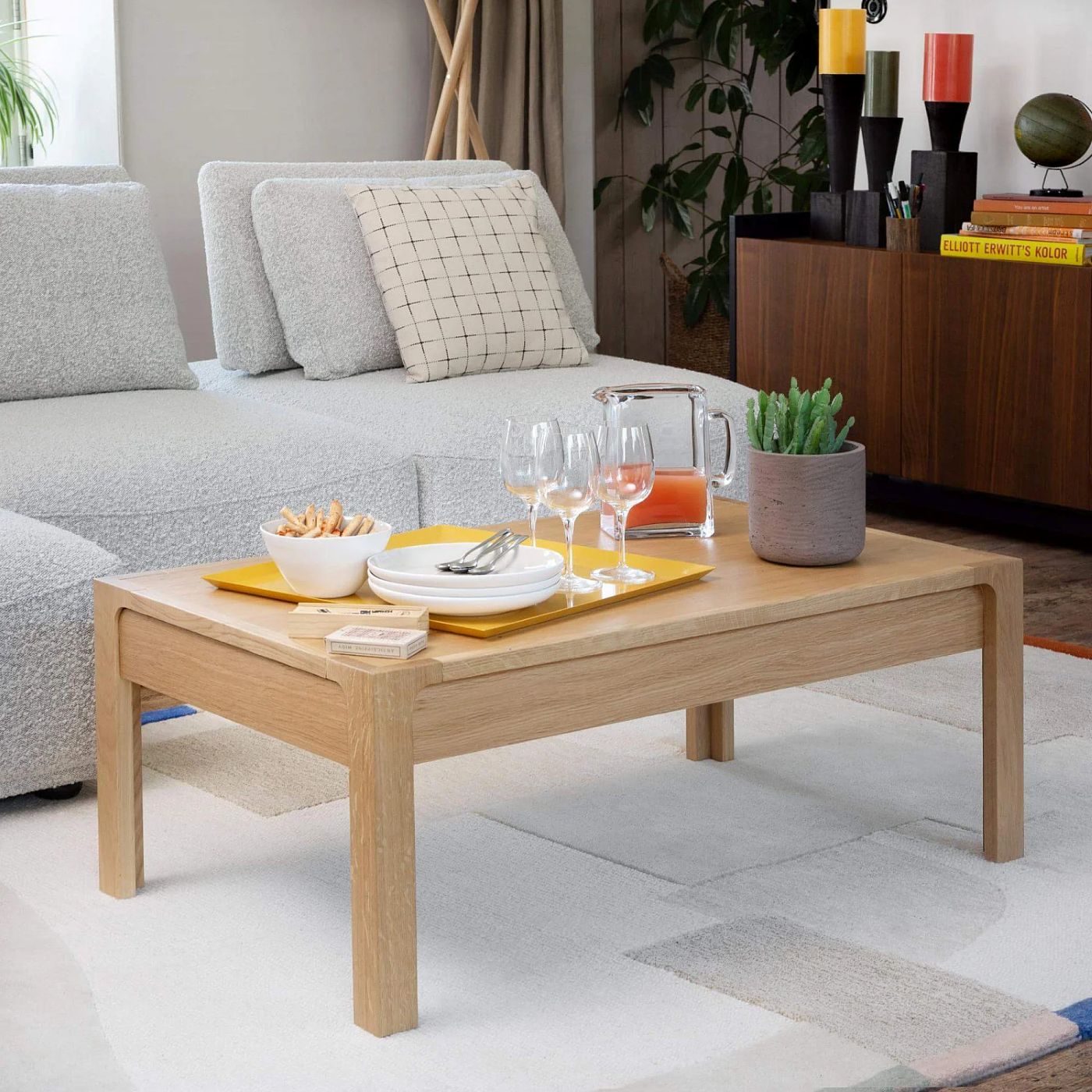Ivoine – Table basse avec tiroirs en chêne – Naturel – Maison Canali